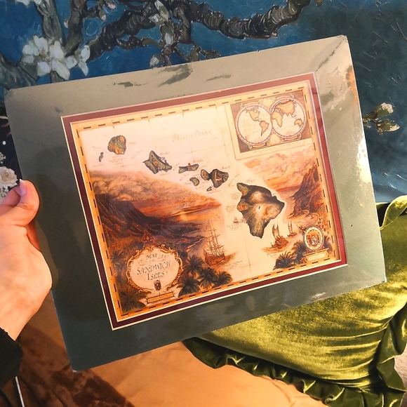 Art | 315 Map Of The Sandwich Isles By Cartographer Blaise Domino Print ...